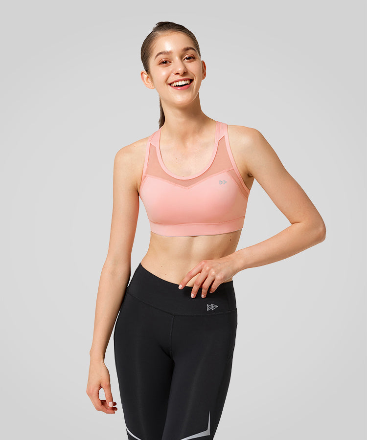 Shift Racerback Mesh Padded Running Bra | Women's High Support Sports ...